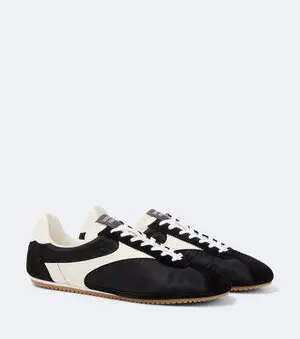 Bottega Veneta Shot Suede-trimmed Sneakers - Black