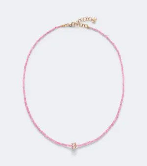 SUZANNE KALAN Infinite 18kt Rose Beaded Necklace With Spinels And Diamonds