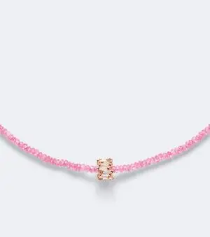 SUZANNE KALAN Infinite 18kt Rose Beaded Necklace With Spinels And Diamonds