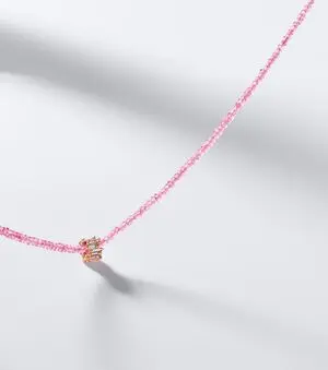 SUZANNE KALAN Infinite 18kt Rose Beaded Necklace With Spinels And Diamonds