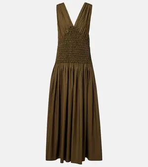 Khaite Nola Cotton Poplin Maxi Dress