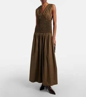 Khaite Nola Cotton Poplin Maxi Dress