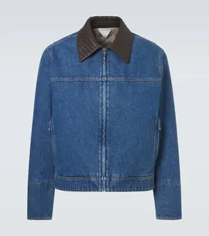 Bottega Veneta Leather-trimmed Denim Jacket