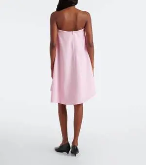 JIL SANDER Virgin Wool Bustier Mini Dress