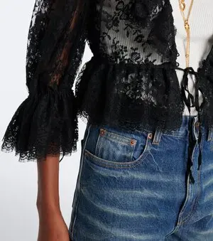 Chloé Semi-sheer Cotton-blend Lace Blouse