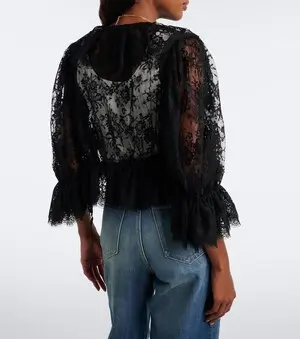 Chloé Semi-sheer Cotton-blend Lace Blouse