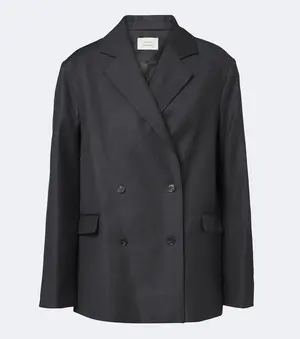 Loulou De Saison Donau Double-breasted Virgin Wool Blazer - Grey