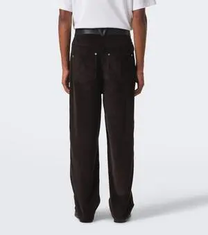Bottega Veneta Leather-trimmed Cotton Corduroy Pants