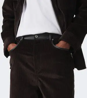 Bottega Veneta Leather-trimmed Cotton Corduroy Pants