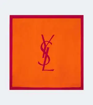 Saint Laurent Cassandre Silk Twill Scarf