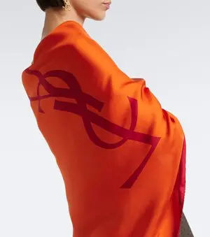 Saint Laurent Cassandre Silk Twill Scarf