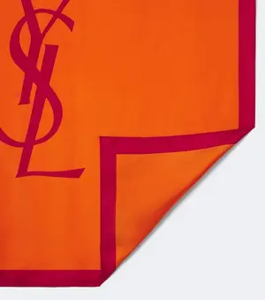 Saint Laurent Cassandre Silk Twill Scarf