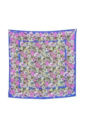 Valentino Garavani Floral-print Scarf - Blue