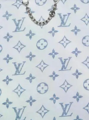 LOUIS VUITTON Monogram Print Chain Detail T-shirt - White