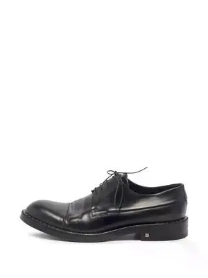 LOUIS VUITTON Micro-stud Leather Derby Shoes - Black