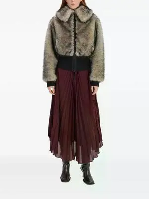 High Brogue Faux-fur Cropped Jacket