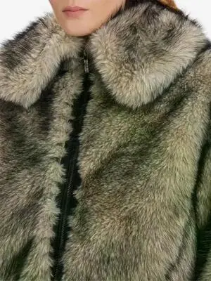 High Brogue Faux-fur Cropped Jacket