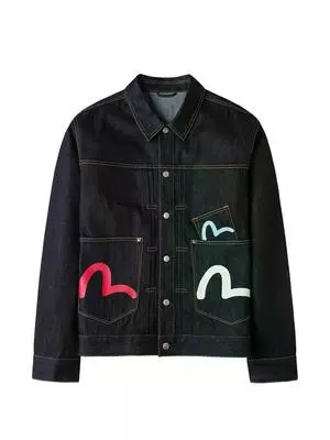 EVISU Seagull-print Multi-pocket Denim Jacket