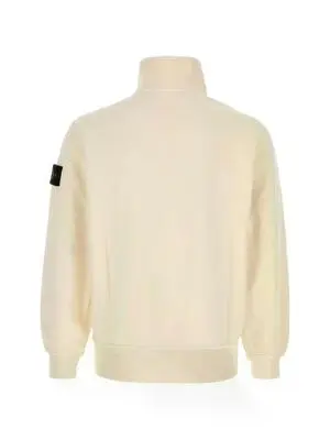Stone Island Logo-patch Quarter-zip Sweater - Neutrals