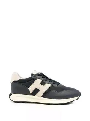 Hogan H601 Logo-patch Panelled Sneakers - Blue
