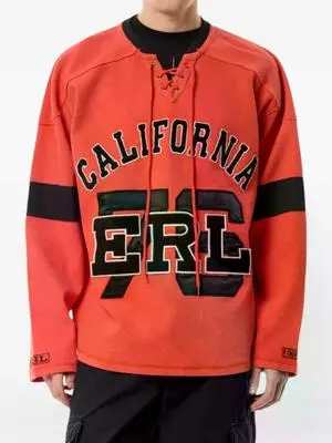 ERL Logo Embroidered Lace-up Sweater