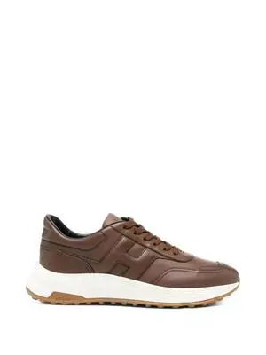 Hogan Hyperlight Logo-patch Leather Sneakers - Brown
