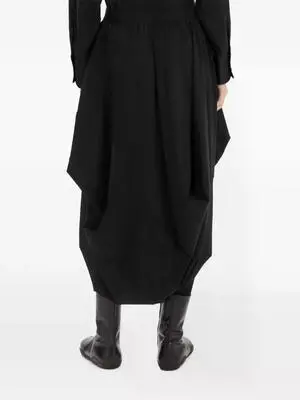 High Asymmetric Draped Midi Skirt