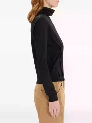 High Deflect Exposed-seam Long-sleeved Turtleneck T-shirt