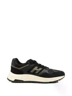 Hogan Hyperlight Logo-patch Panelled Sneakers - Black