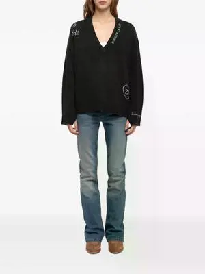 Zadig&Voltaire Mikyz Intarsia-knit V-neck Sweater