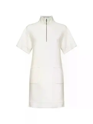 Max Mara Frayed-edge Quarter-zip Mini Dress