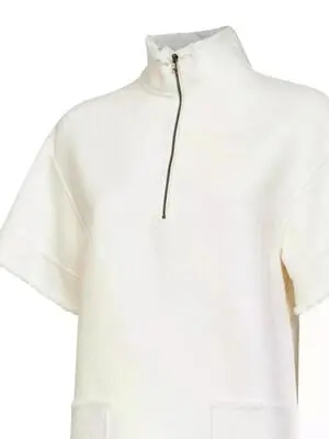 Max Mara Frayed-edge Quarter-zip Mini Dress