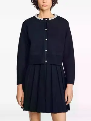 Sandro Embellished Cropped Cardigan