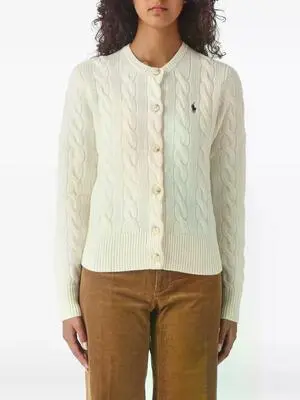 Polo Ralph Lauren Cable-knit Wool-cashmere Cardigan - Neutrals