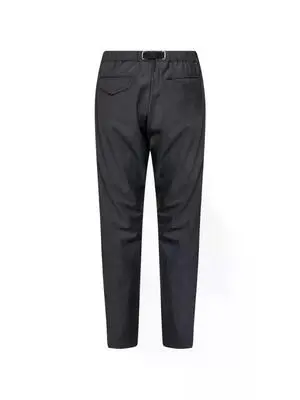 WHITE SAND Belted Tapered-leg Trousers - Grey