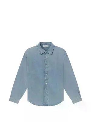 FRAME Faded-effect Long-sleeve Denin Shirt - Blue