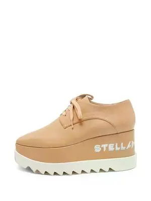 Stella McCartney Elyse Logo-print Platform Derby Shoes - Neutrals