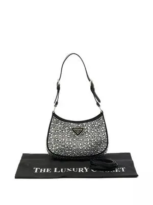 Prada Cleo Crystal-embellished Shoulder Bag
