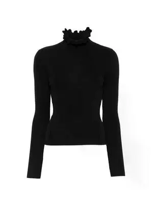 Sandro Ruffle-trim Turtleneck Sweater