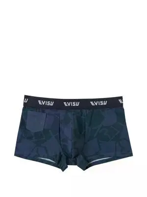EVISU Seagull Logo-waistband Monogram-print Boxers - Blue