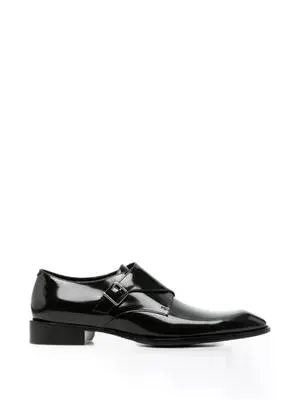 Saint Laurent Connor Buckle-fastening Leather Oxford Shoes - Black