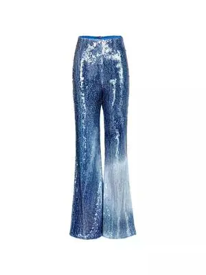 Silvia Tcherassi Avellino Sequin-embellished Flared Trousers - Blue