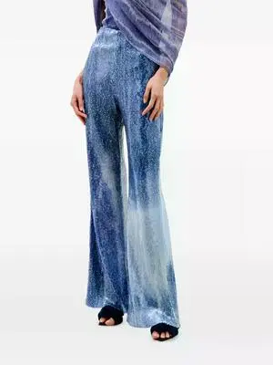Silvia Tcherassi Avellino Sequin-embellished Flared Trousers - Blue