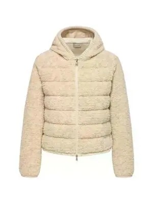 Moncler Padded Teddy Hooded Jacket - Neutrals