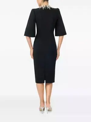 Jenny Packham Bibi Crystal-embellished Flared-sleeve Dress
