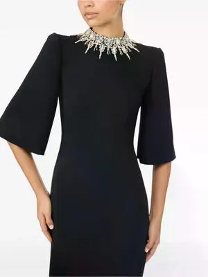 Jenny Packham Bibi Crystal-embellished Flared-sleeve Dress