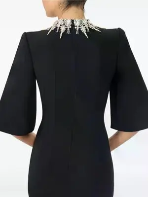 Jenny Packham Bibi Crystal-embellished Flared-sleeve Dress
