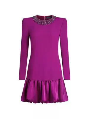 Jenny Packham Countessa Crystal-embellished Puff-hem Dress - Purple