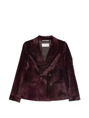 Peserico Double-breasted Corduroy Blazer - Purple