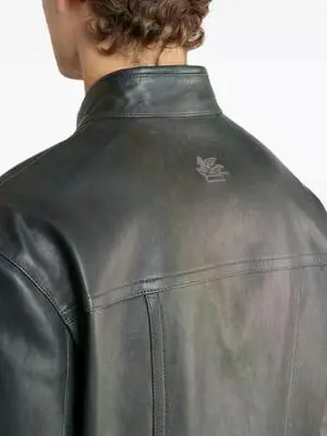 Etro Nappa Leather Biker Jacket
